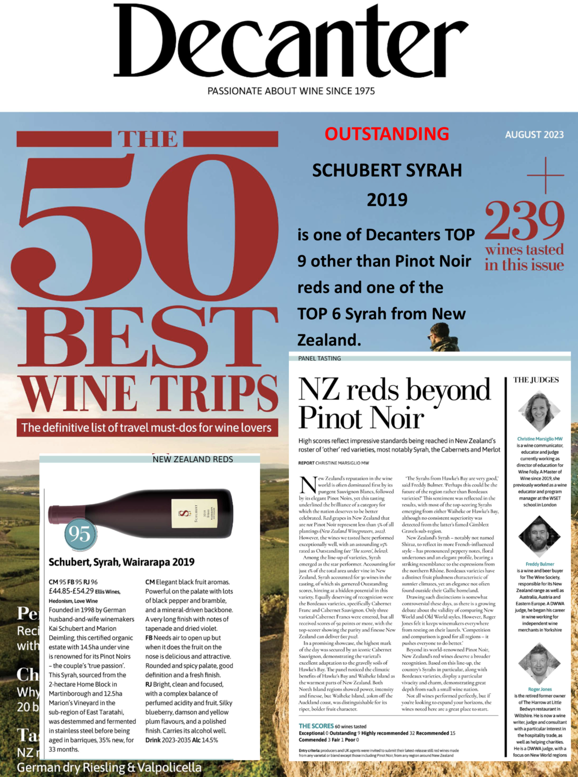 95 Points for Schubert 2019 Syrah, TOP 6 Syrah from New Zealand ...